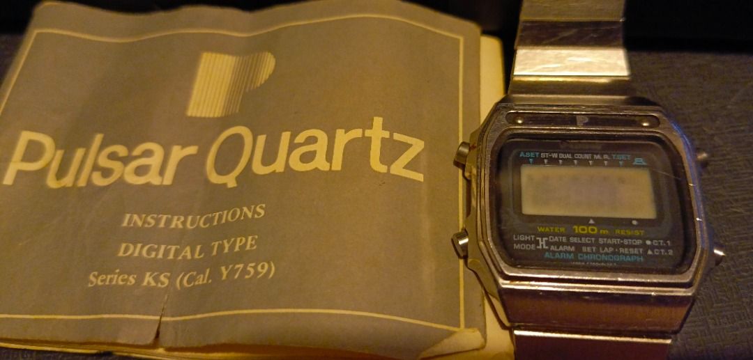 Pulsar Quartz Y759 Digital Watch c.1980 Needs Battery but GUARANTEED to ...