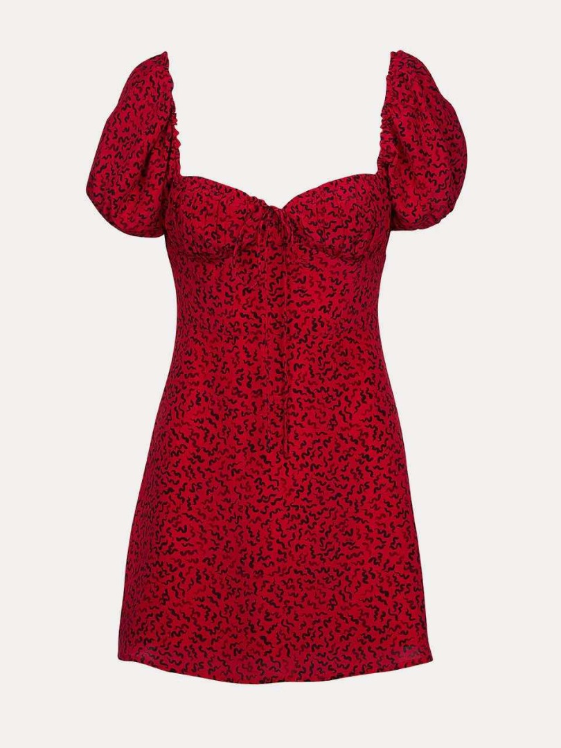 Realisation Par Red Silk Mini Dress, Women's Fashion, Dresses & Sets ...