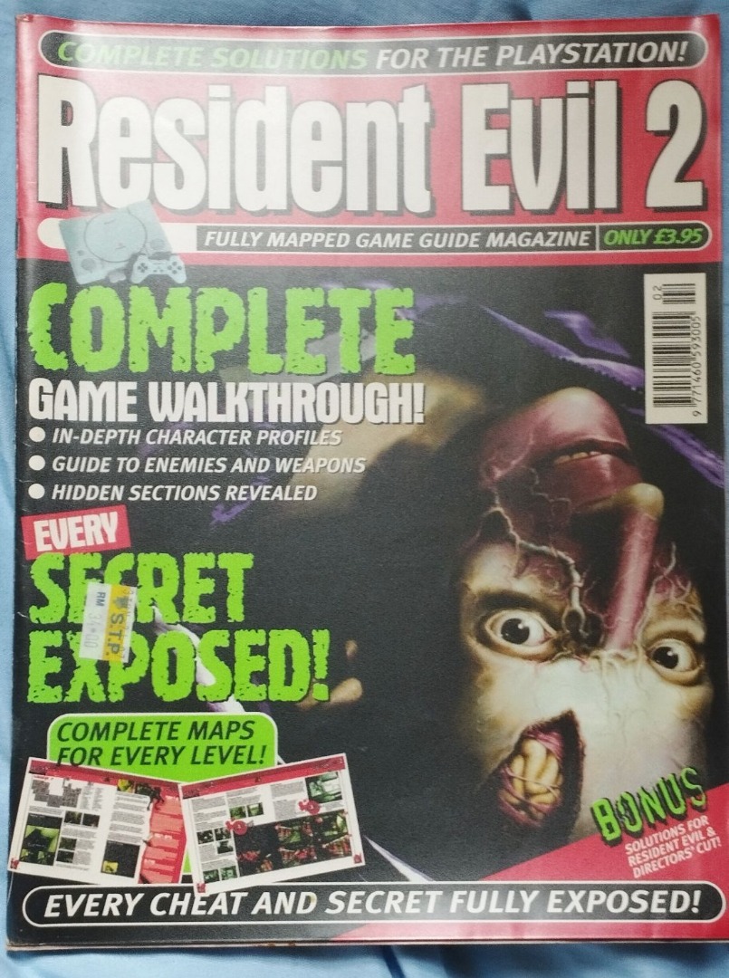 Resident Evil 2 and Resident Evil 1 Complete Game Walkthrough Playstation Magazine Book 1998 ...