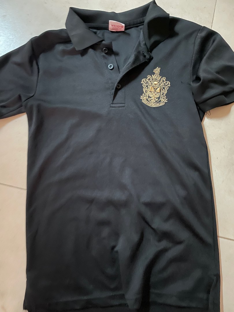 RI RAFFLES INSTITUTION JC Junior college school uniform polo tee black ...