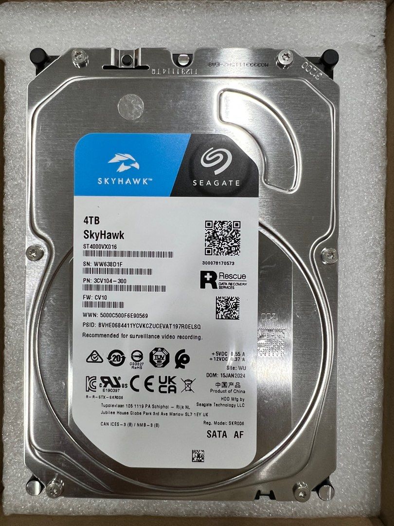 Seagate SkyHawk 4TB hardest, Computers & Tech, Parts & Accessories ...