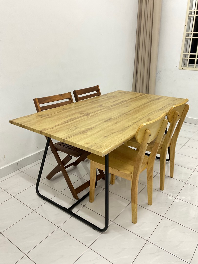 Set meja makan (Meja open house raya 2025), Furniture & Home Living ...