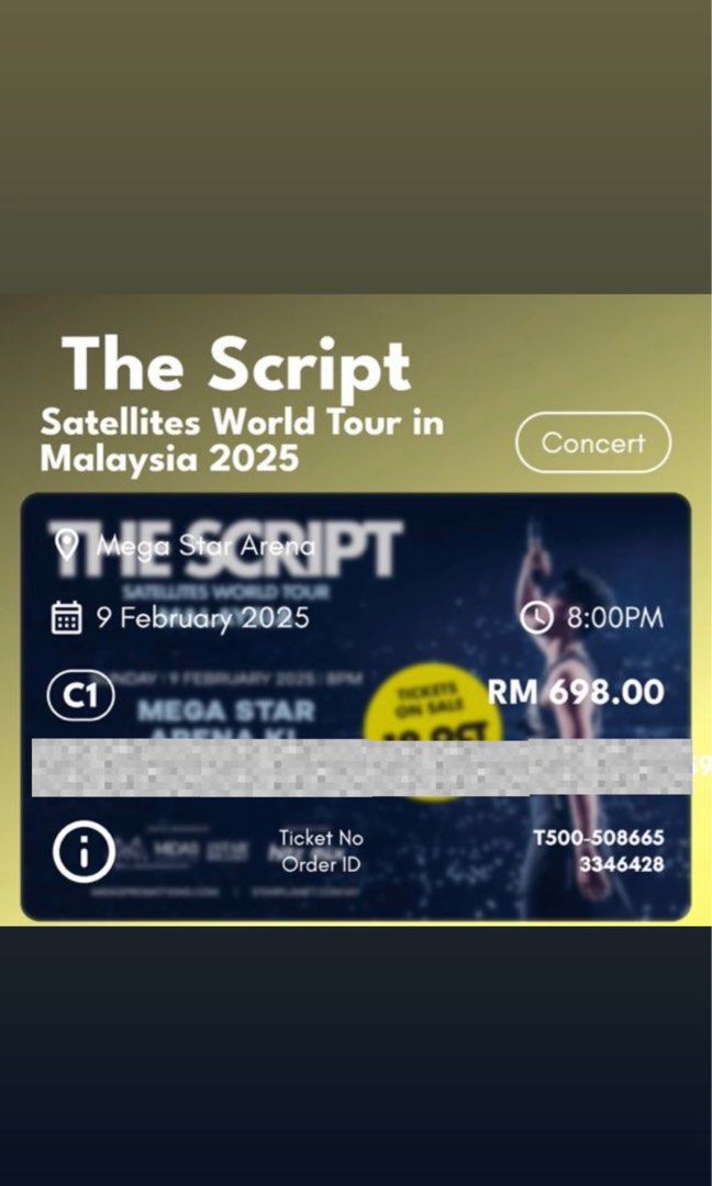 The Script CONCERT RM698!!!, Tickets & Vouchers, Event Tickets on Carousell
