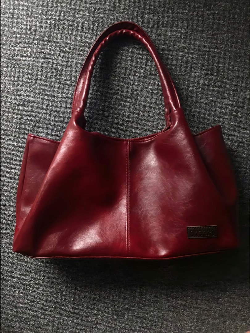 totebag wanita | tas maroon | shoulder bag maroon | totebag kerja | tas laptop | totebag besar ...