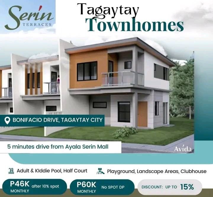 No Downpayment Townhouse Tagaytay for Sale Ayala Land's Serin Terraces ...