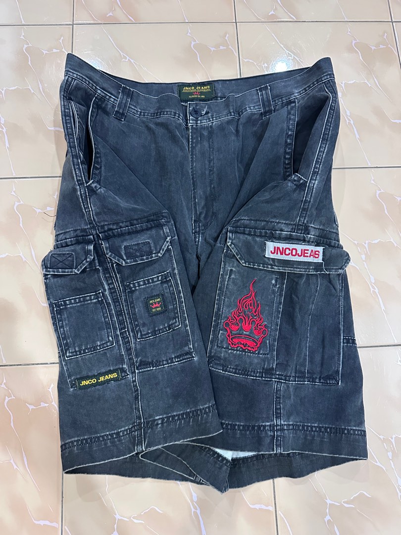 Vintage Jnco Crown Embroidery Cargo Jorts, Men's Fashion, Bottoms ...