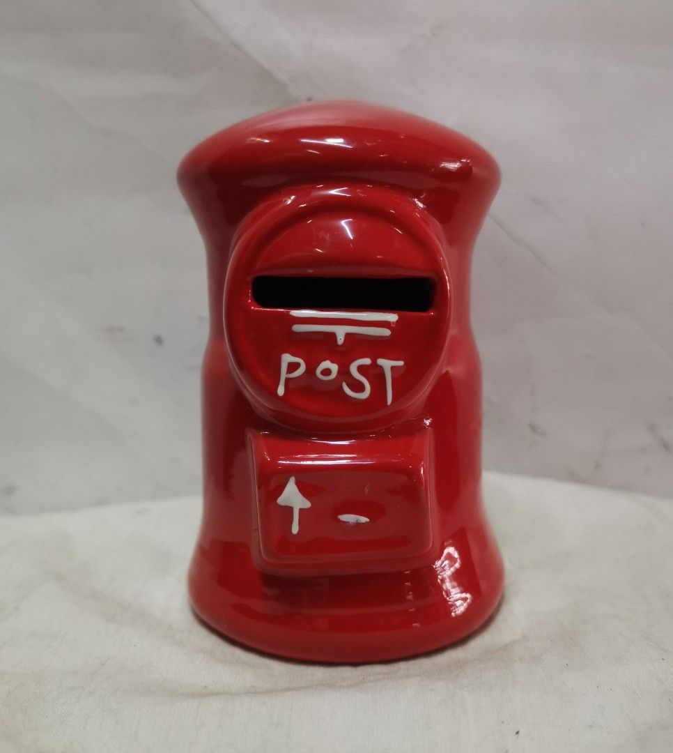 Vintage Red Ceramic Post Office Box Coin Bank 1970s Collectible ...