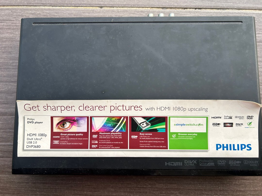 3000 series DVD player DVP3680/98, TV & Home Appliances, TV ...