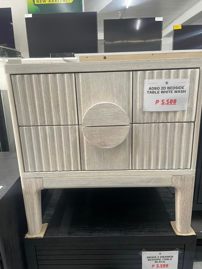 Andro 2D Bedside Table White Wash, Furniture & Home Living, Furniture ...