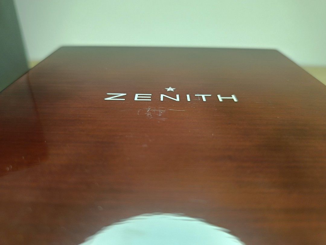 (Box only) Original Authentic Zenith EL Primero Helios watch box solid wood with manual ...
