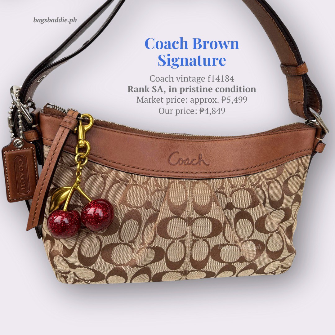 Coach Brown Monogram Signature, Luxury, Bags & Wallets on Carousell