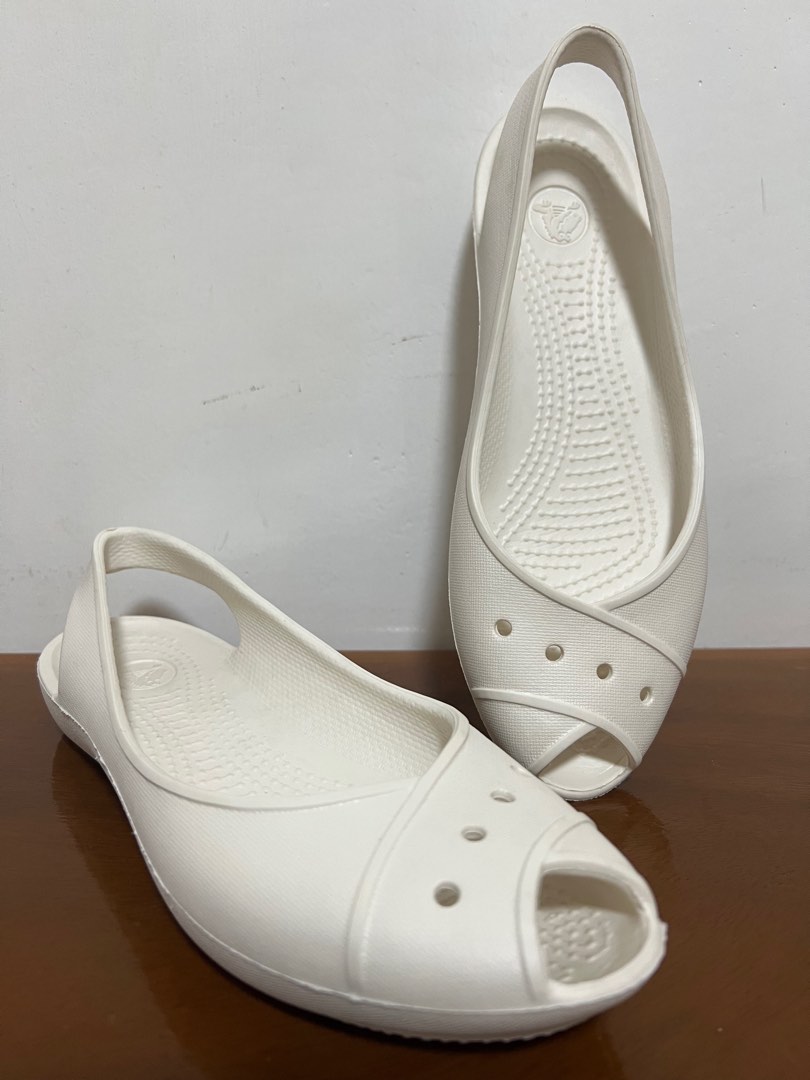 Crocs Farrah Slip on Slingback Peep toe - 23cm, Women's Fashion ...