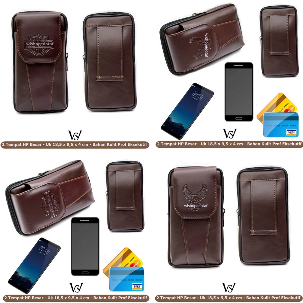 Dompet Kulit Hp Pria Combi Emboss Soft Pro Max Brown, Fesyen Pria, Tas ...