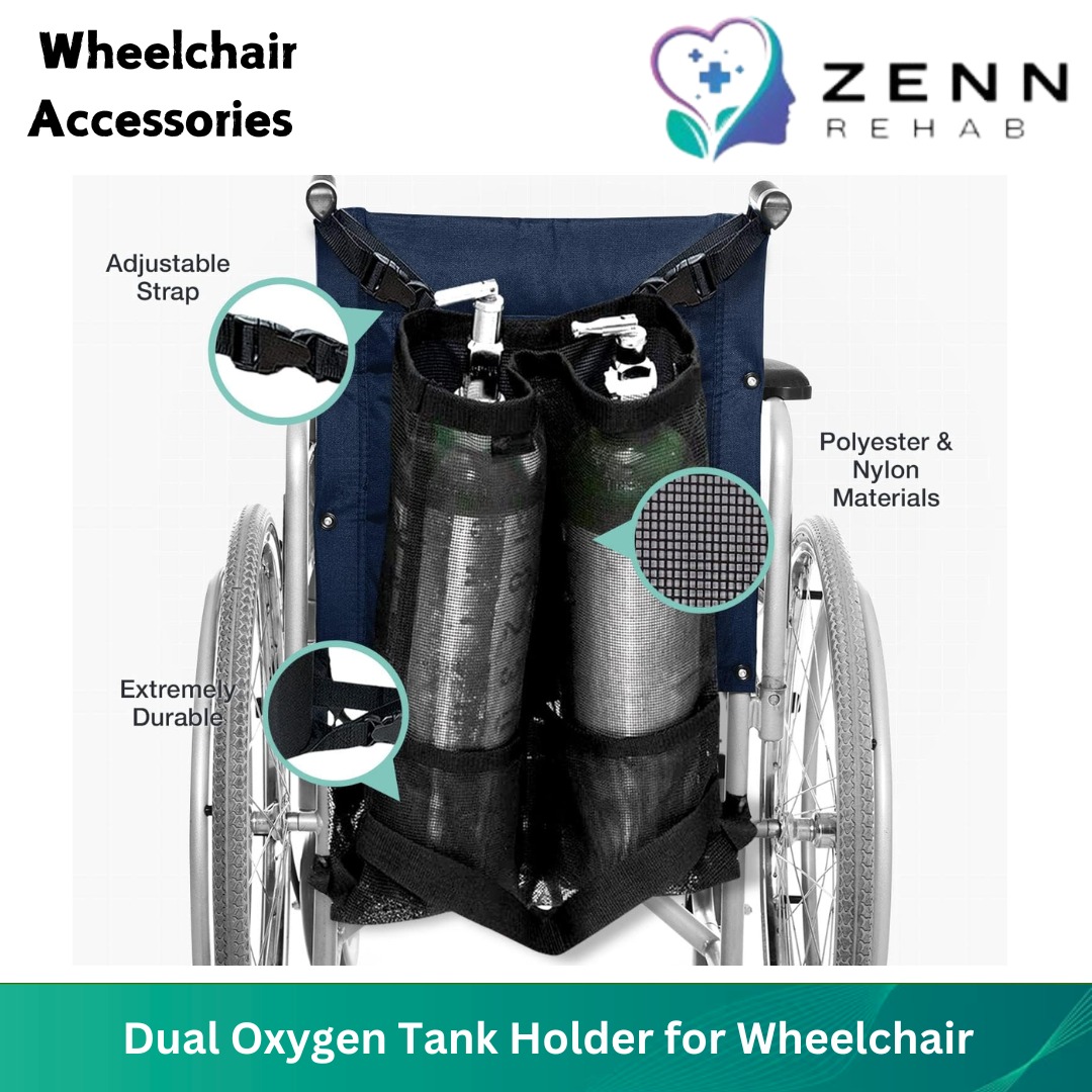 Dual Oxygen Tank Holder for Mobility Wheelchair / Oxygen Mesh Storage ...