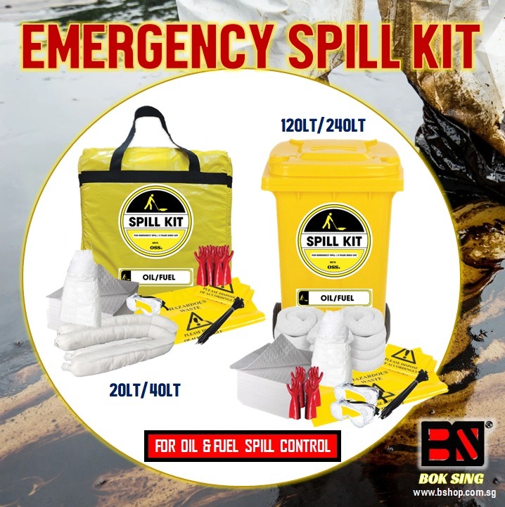 EMERGENCY SPILL KIT FOR OIL FUEL SPILL- 20LT TO 240LT/MARINE SOPEP KIT ...