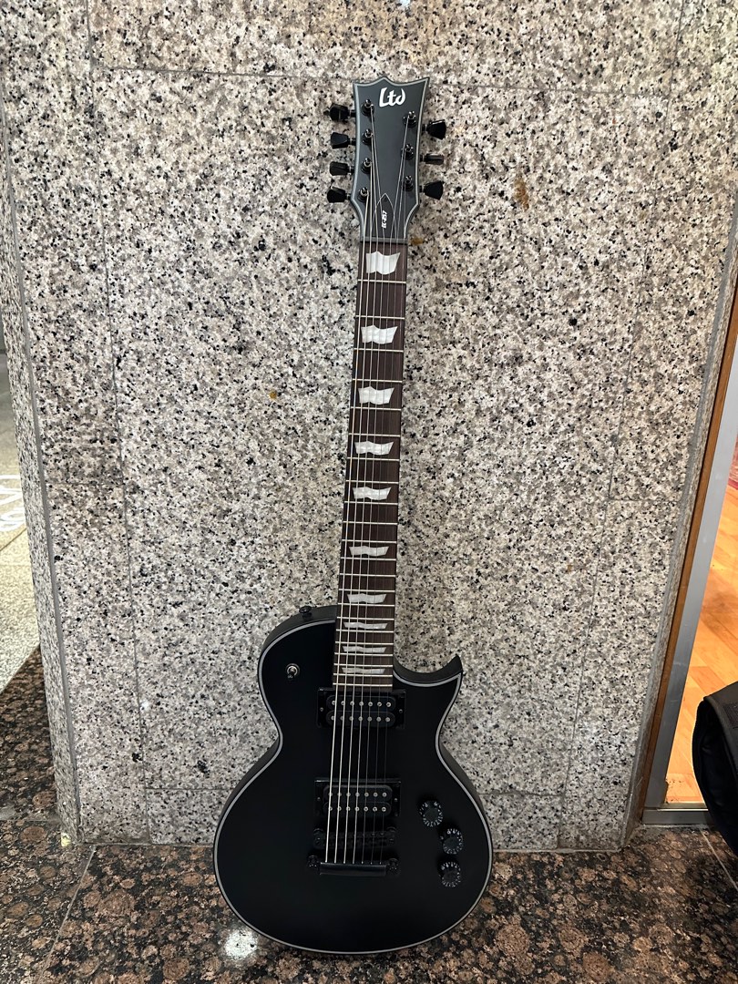 ESP LTD EC-257 7-String Electric Guitar, Black Satin (EC257BLKS / EC257 ...