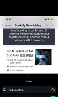 GEM ( I am Gloria) KL CONCERT 2025 P3 section 116 x last 2 ticket, Tickets & Vouchers, Event ...