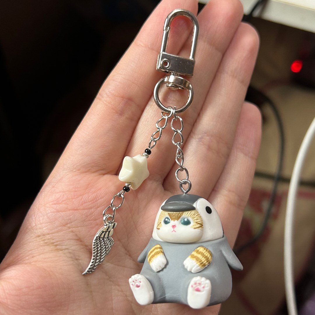 handmade mofusand penguin sitting down keychain, Hobbies & Toys ...