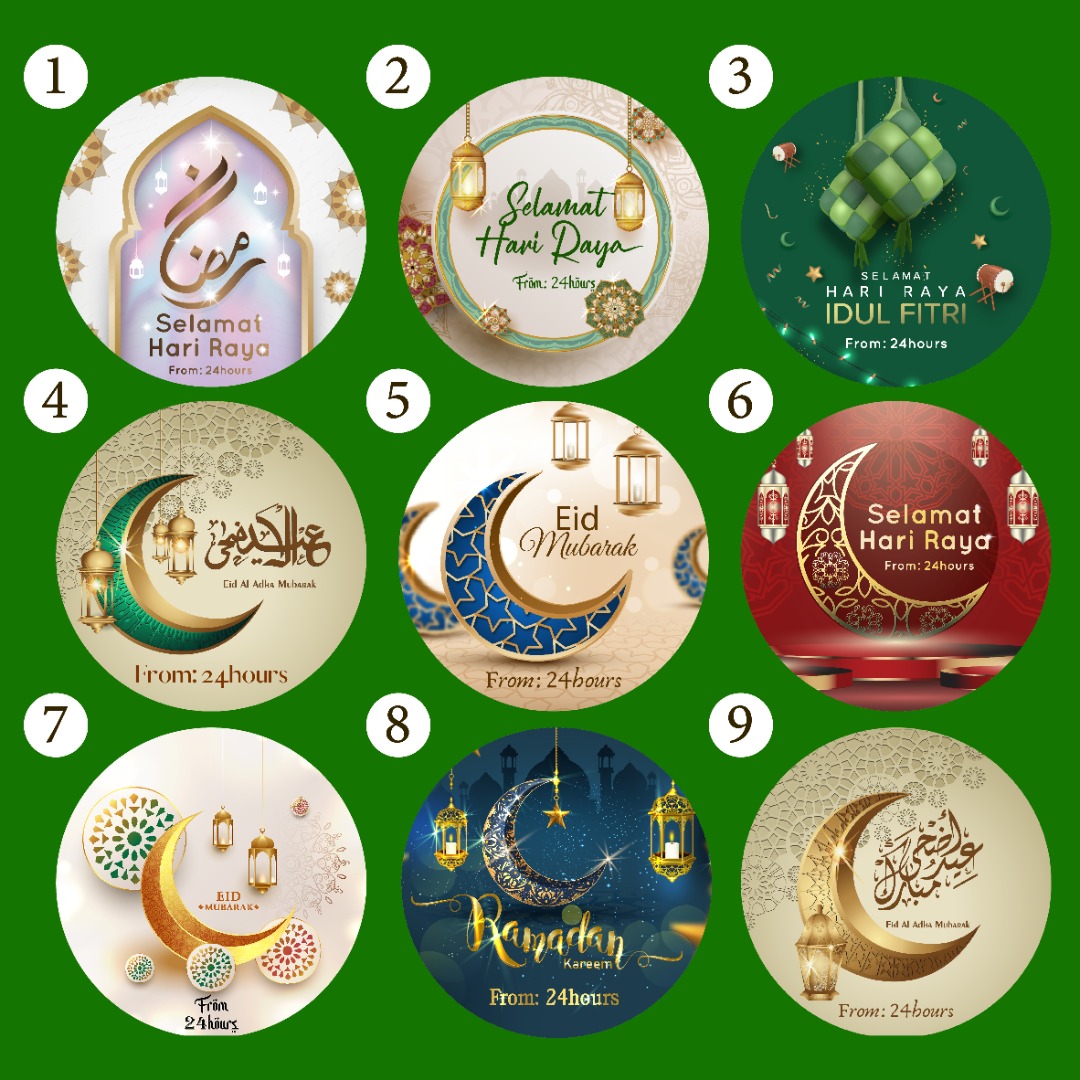 HARI RAYA W TEMPLATE stickers printing event logo business, Hobbies ...