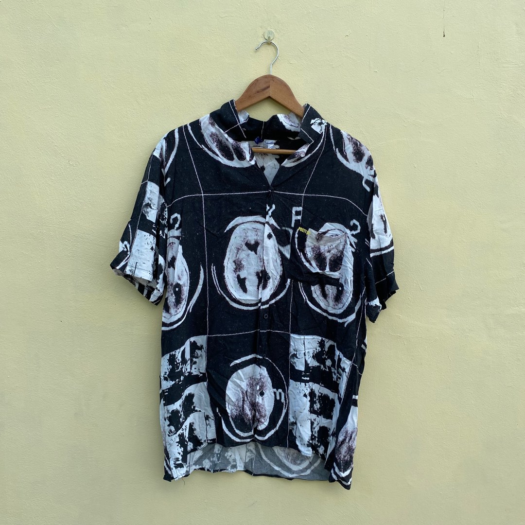HnM x Post Malone Open Collar Polo, Men's Fashion, Tops & Sets, Tshirts ...