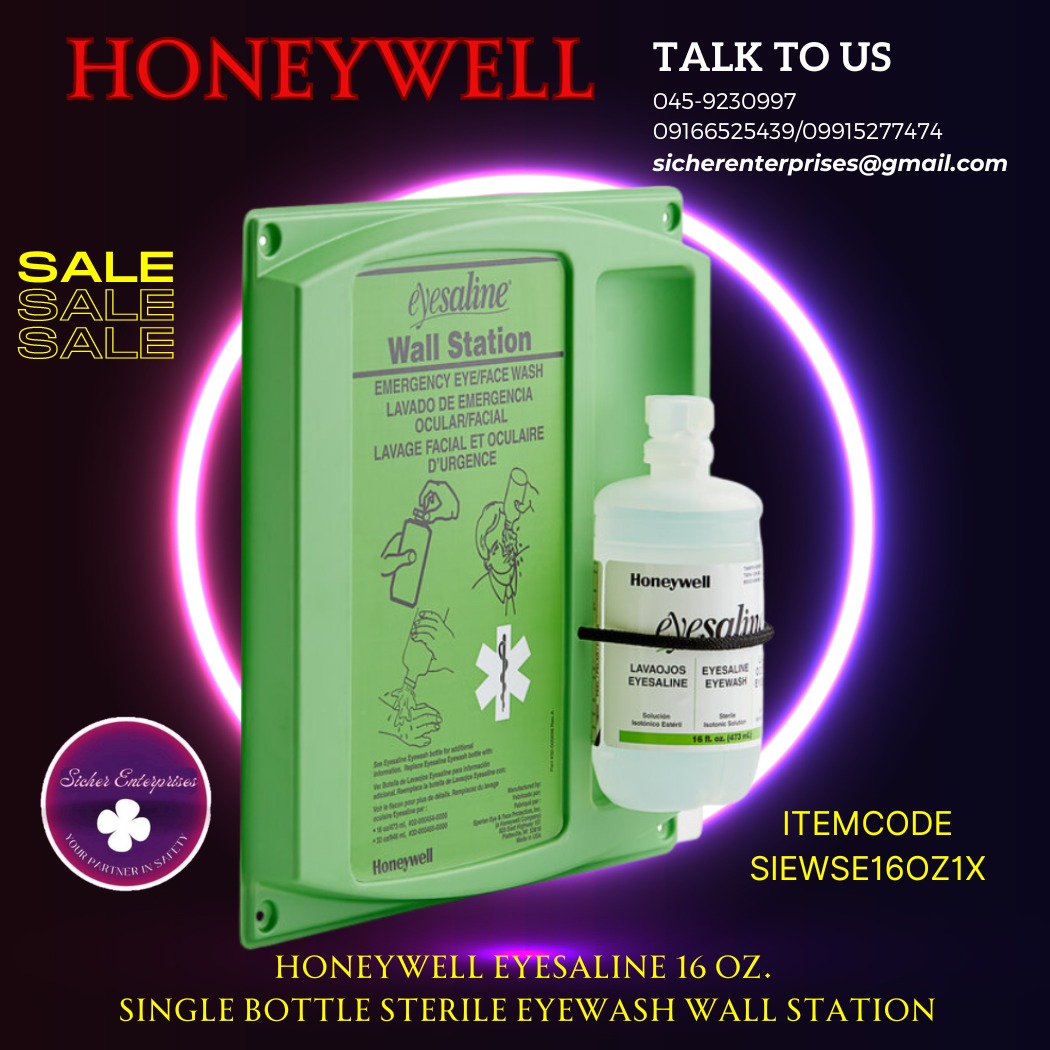 Honeywell Fend-All Eyesaline 16 oz. Single Bottle Wall-Mounted Eye Wash ...