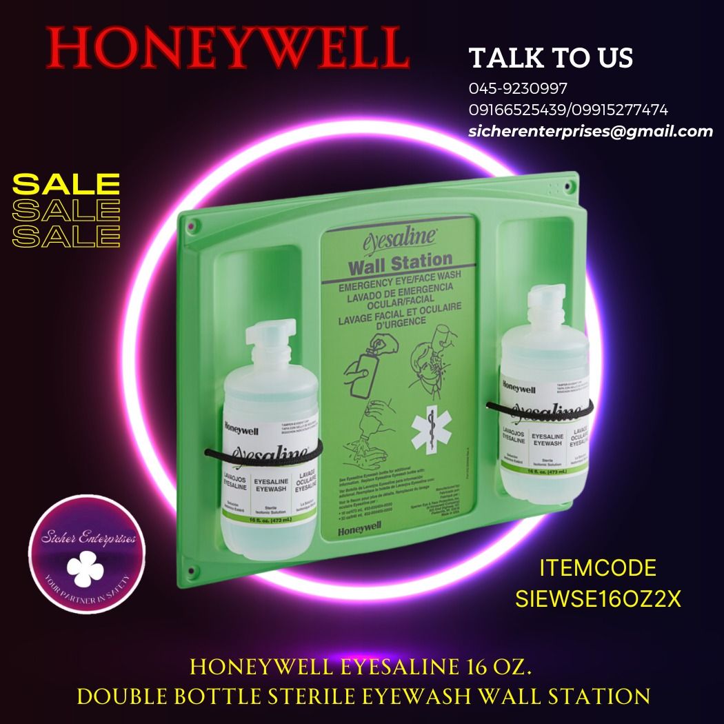 Honeywell Safety Eyesaline® Double Eyewash Station – 16 oz, Wall ...