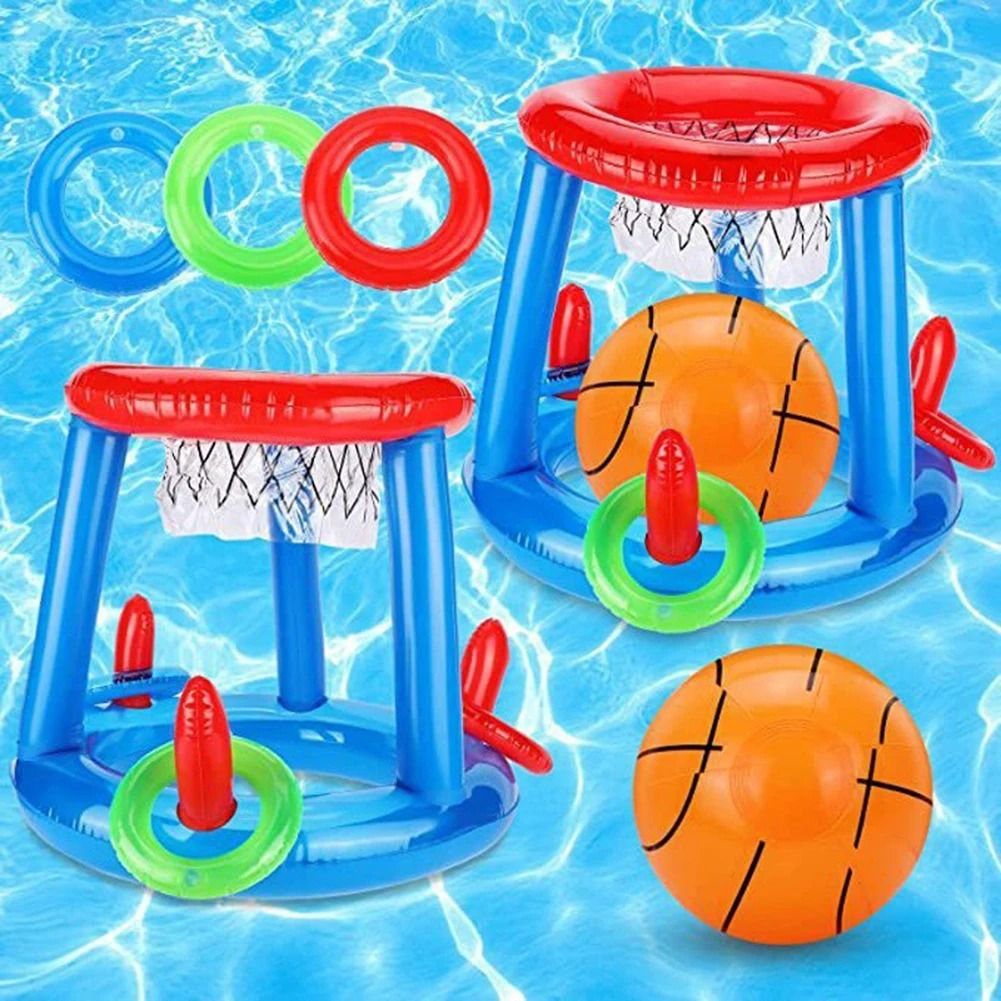 Inflatable Ring Throwing Ferrule Game Floating Basketball Hoop ...