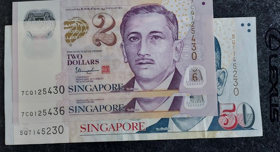 Scattered Broken Ladder Serial Numbers, Portrait $50, $2 Banknotes ...