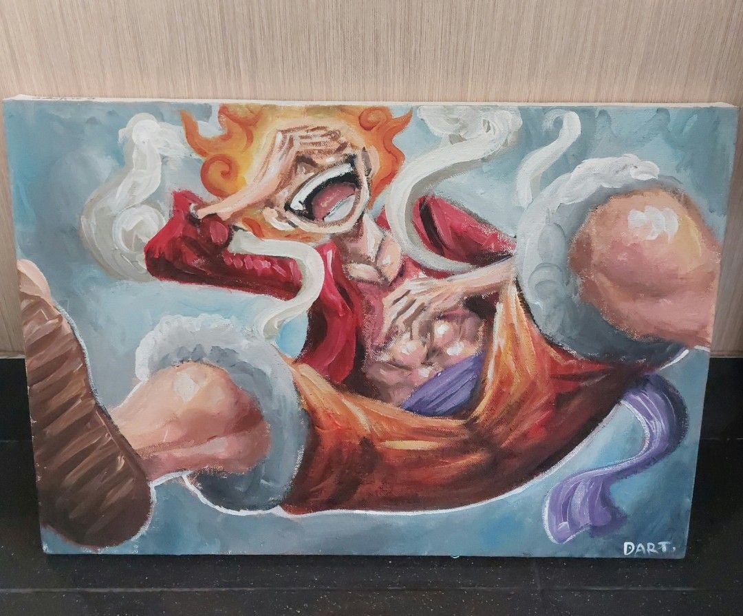 Painting One Piece - Monkey D Luffy Gear 5 (35 x 50 cm), Desain ...