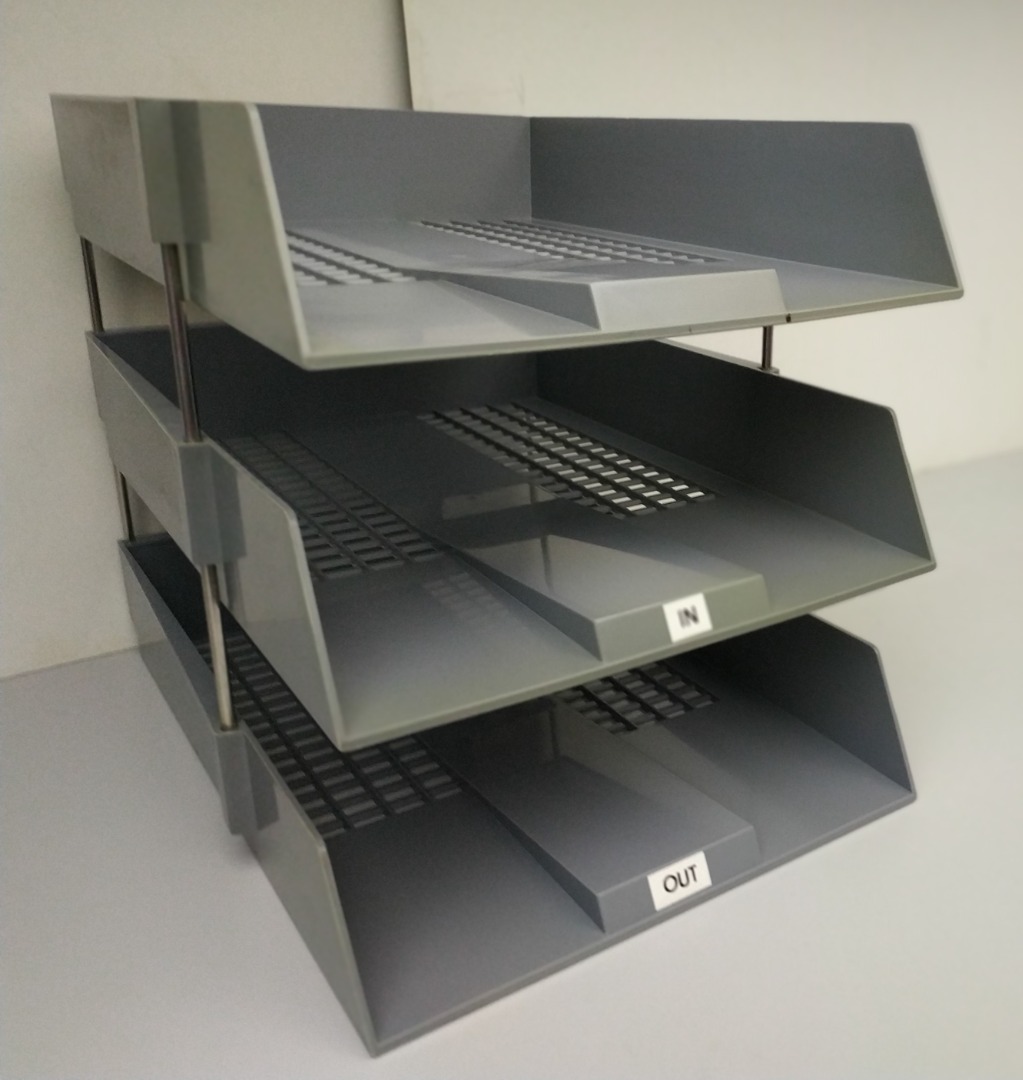 Multi-Tier Office Document Tray with metal risers, Hobbies & Toys ...