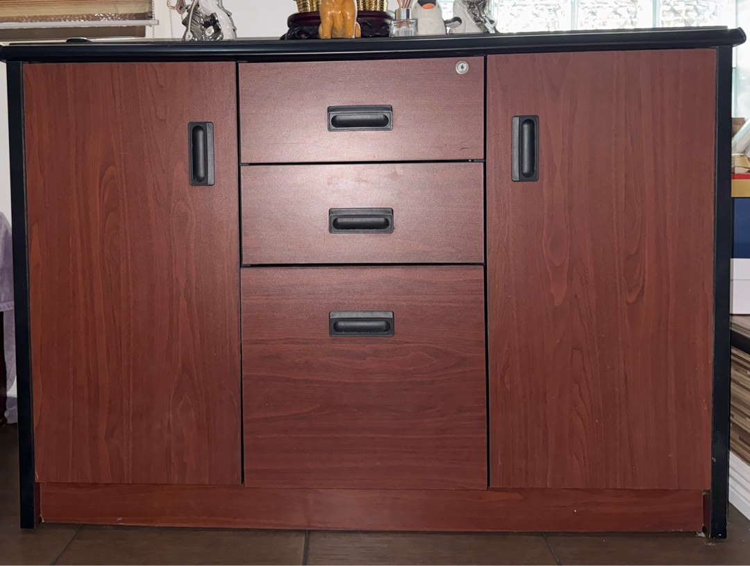 Office Drawer set in Cherry Walnut Laminated Finish with Central Lock ...