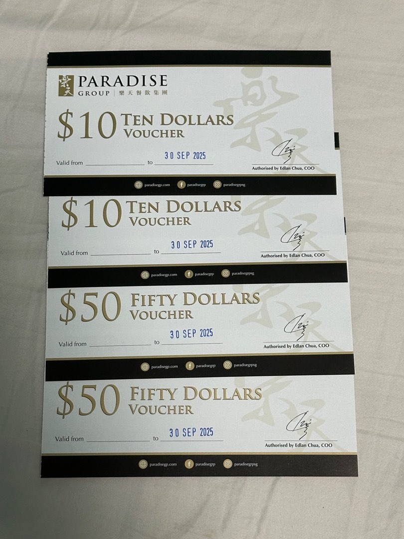 Paradise Group Voucher, Tickets & Vouchers, Vouchers on Carousell