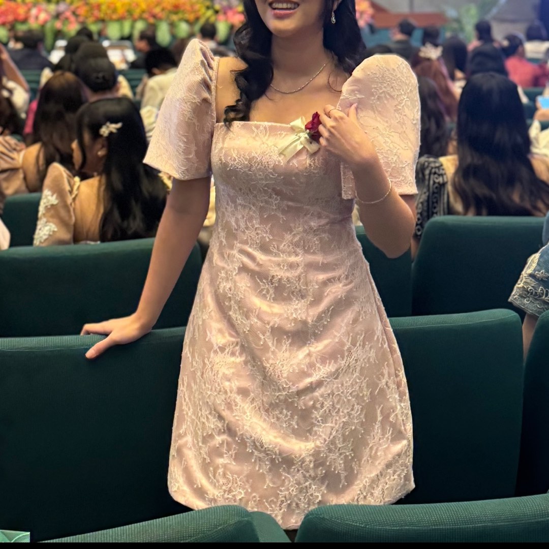 Pink Lace Filipiniana, Women's Fashion, Dresses & Sets, Traditional ...