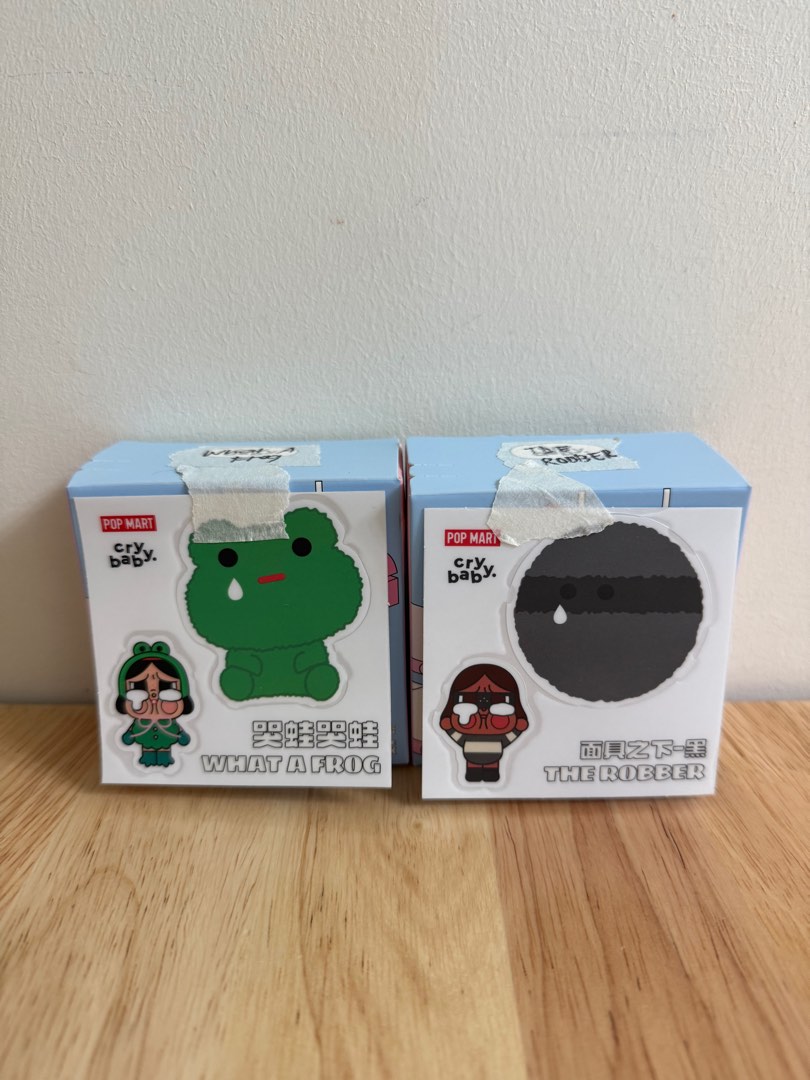 Popmart Crybaby Plush Badge (What a frog and robber), Hobbies & Toys ...
