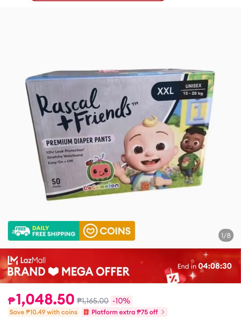 NEW Rascal Friends XXL 50psc Diaper, Babies & Kids, Bathing & Changing ...