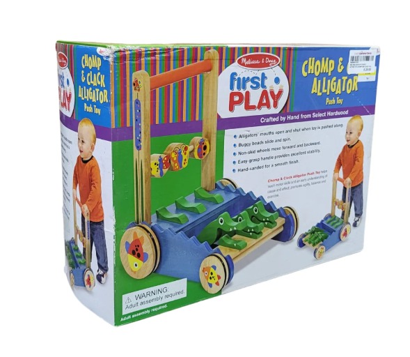 Melissa & Doug 3011 Deluxe Chomp and Clack Alligator Wooden Push Toy ...