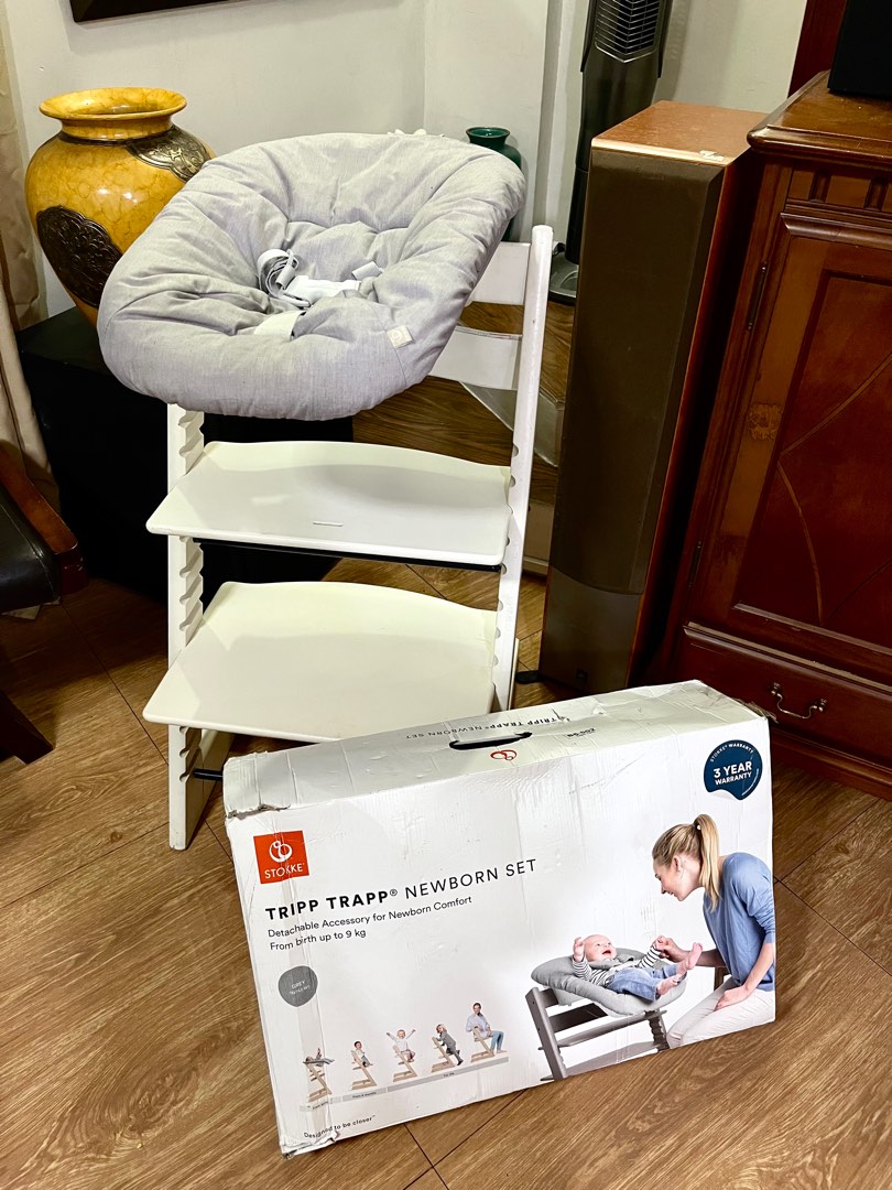 STOKKE CHAIR WITH NEW BORN BABY SET, Babies & Kids, Baby Nursery & Kids ...