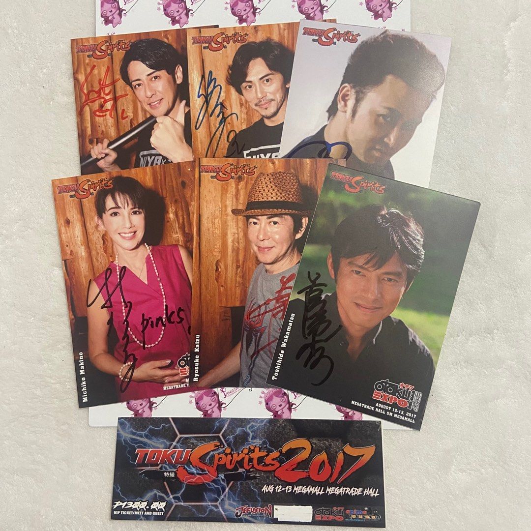 Super Sentai Lot of 6 signed photos from Tokuspirits 2017 event Maskman ...