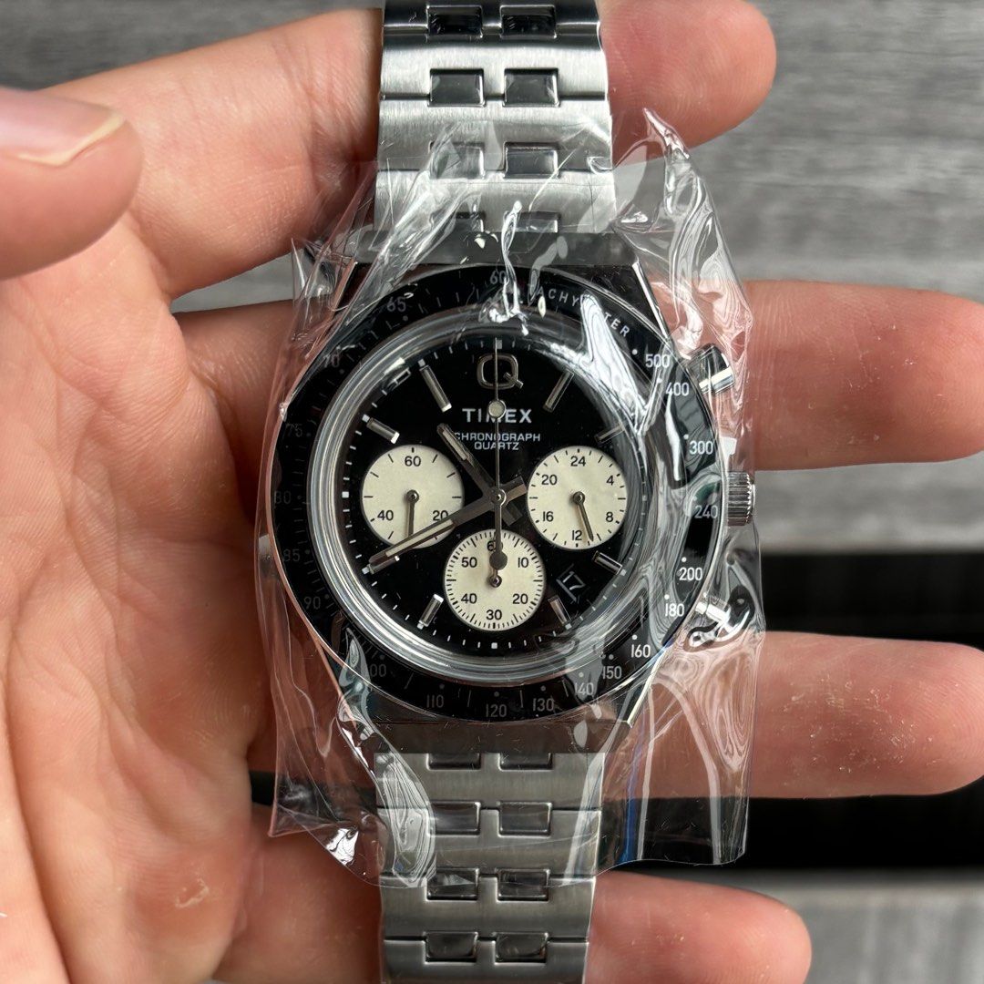 Timex Q Chronograph Men’s Quartz Watch Seiko Casio GMT Reverse Panda ...