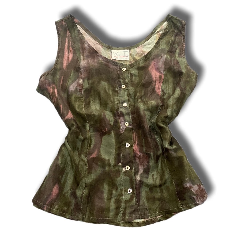 Top vest coquette cottagecore dark green abstrak authentic vintage y 2k ...