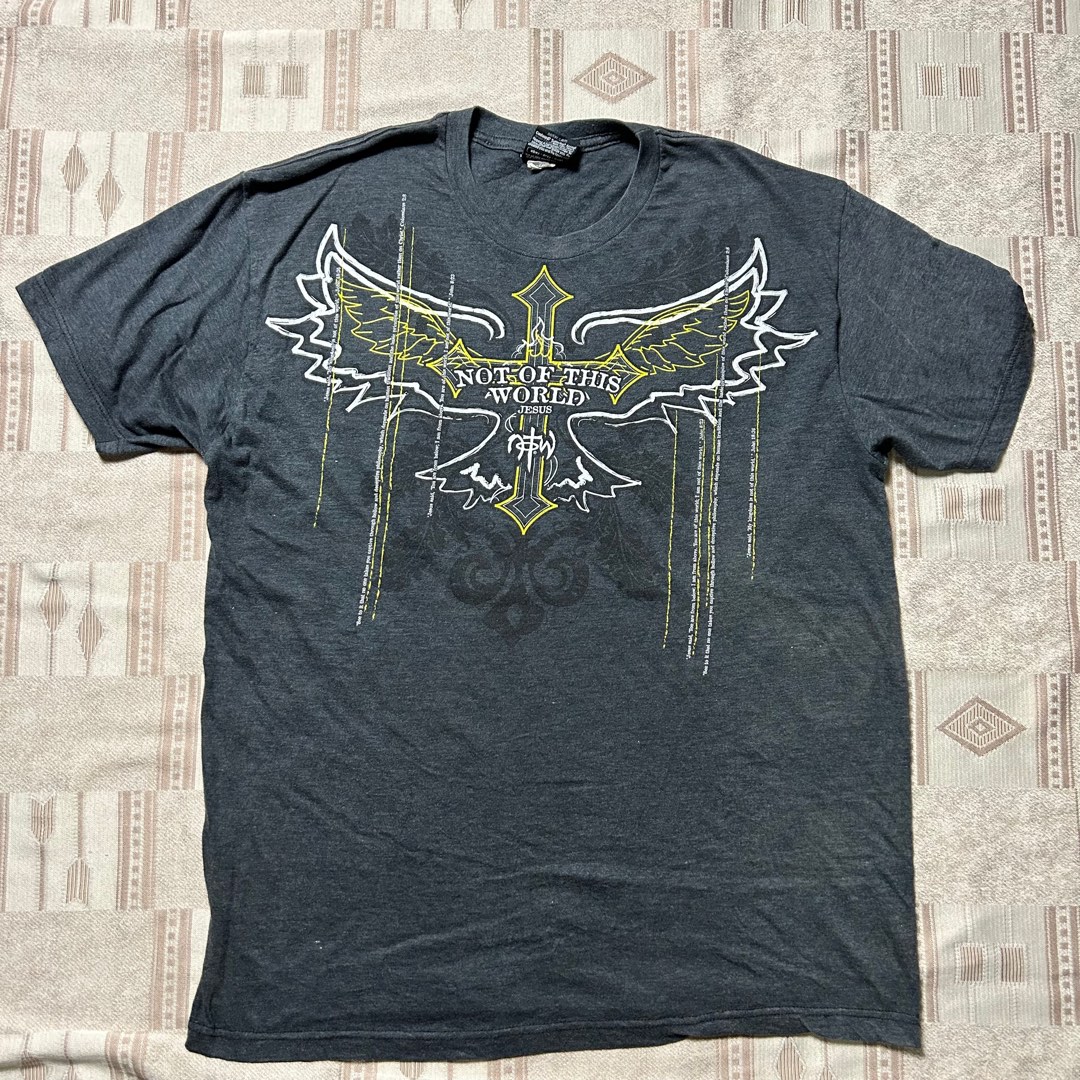 Y2K Jesus Bible Verses No Fear Style T-Shirt, Men's Fashion, Tops ...