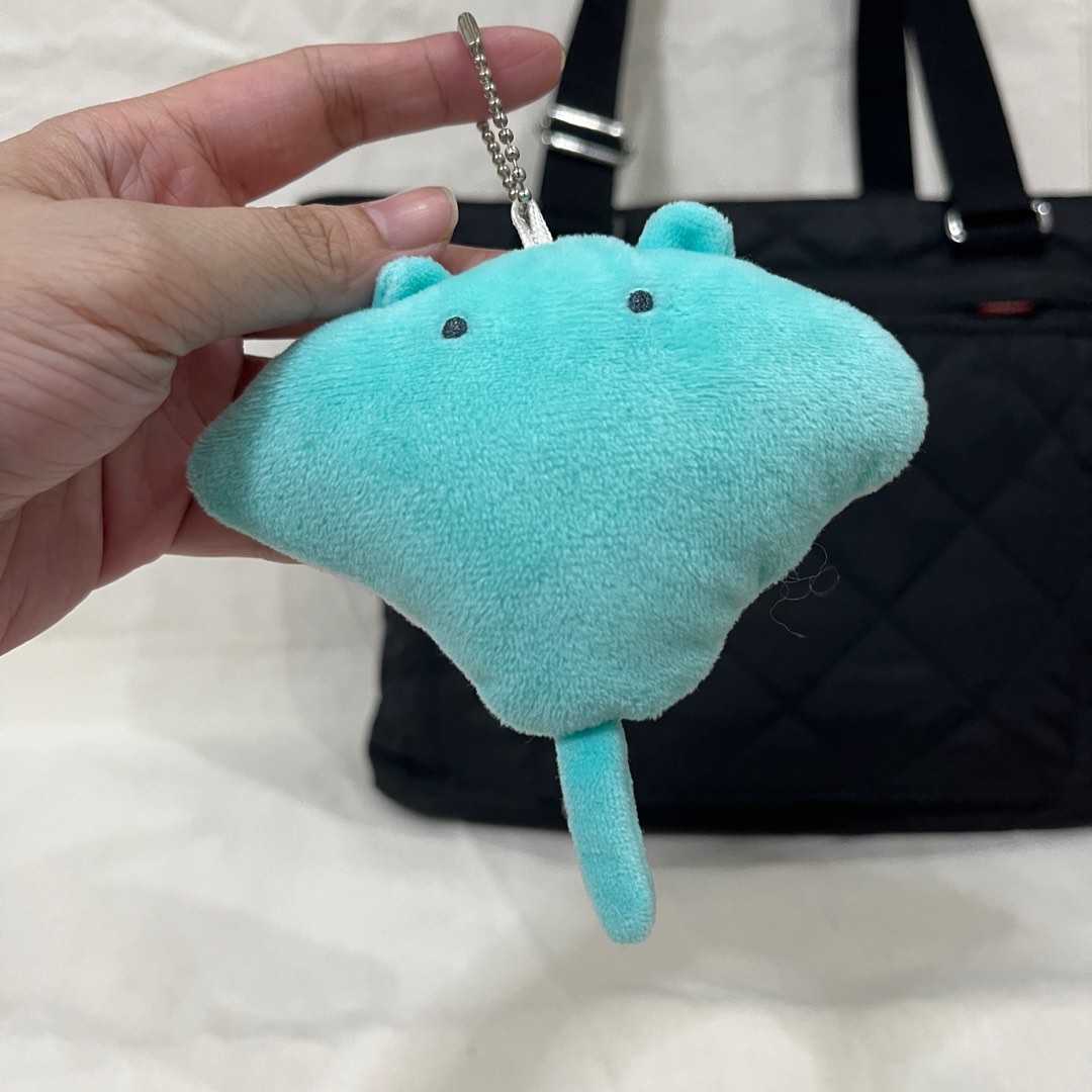 YELL Sea Creatures Teal Blue Stingray Plush Charm Keychain, Hobbies ...