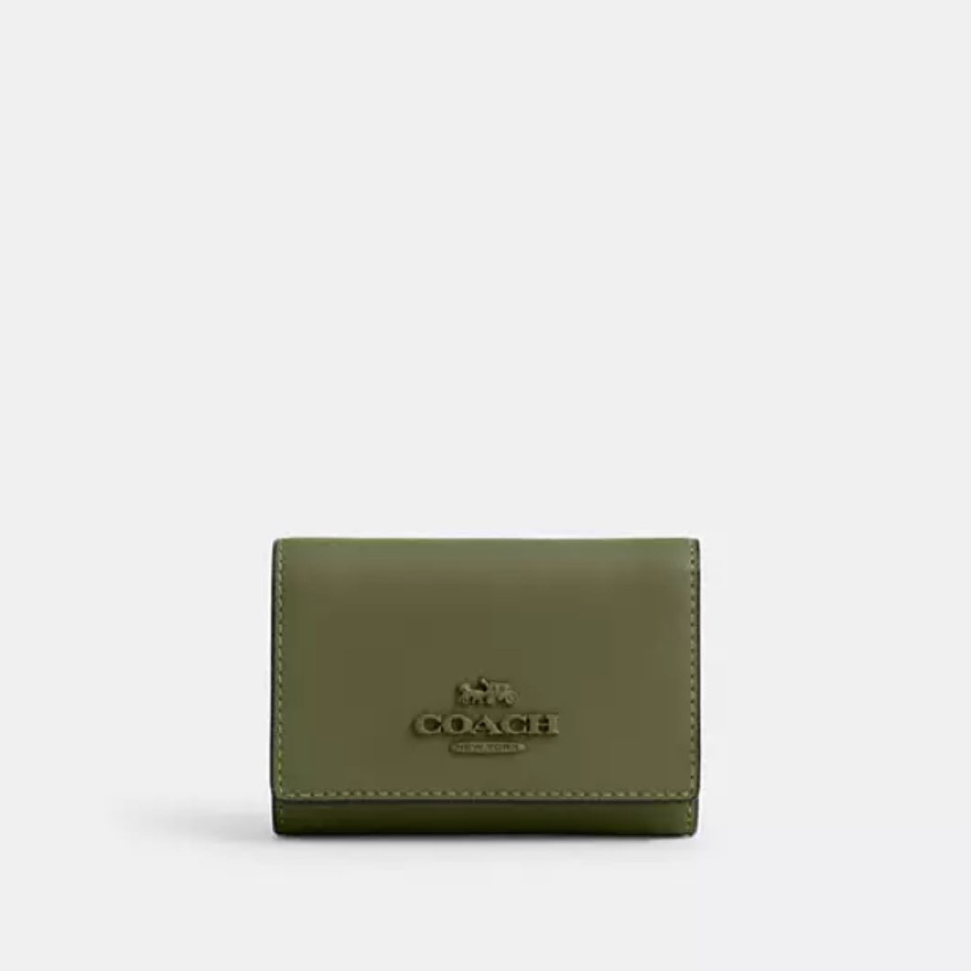 Authentic Coach Micro Wallet in Military Green, Women's Fashion, Bags ...