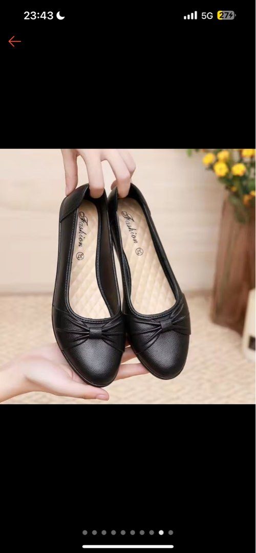 Black flats for work, formal, interview covered toe, Women's Fashion ...