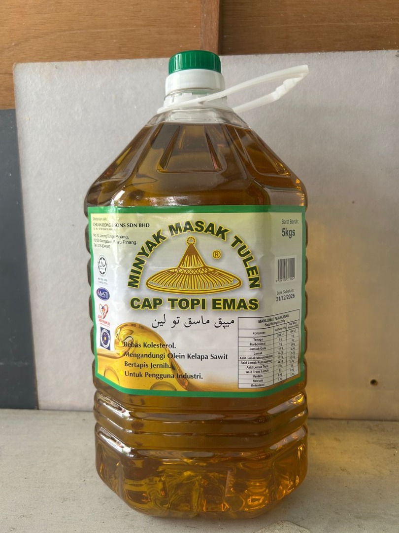 CAP TOPI EMAS Cooking Oil 5KG, Food & Drinks, Packaged & Instant Food ...