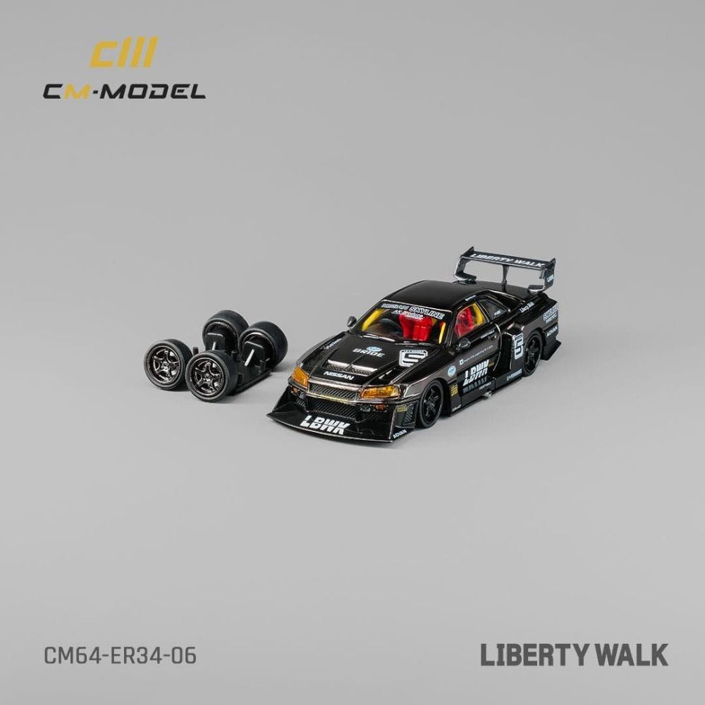 CM Model 1/64 Scale Nissan LBWK Skyline GT-R R34 Super Silhouette ER34 ...