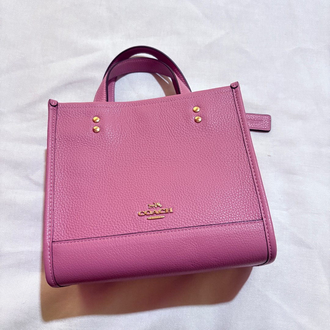 COACH DEMPSEY TOTE 22 IN TRUE PINK, Luxury, Bags & Wallets on Carousell