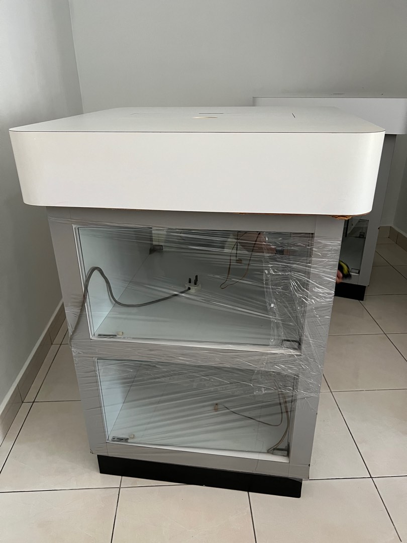 Glass Display Cabinet with Power Socket, Furniture & Home Living ...