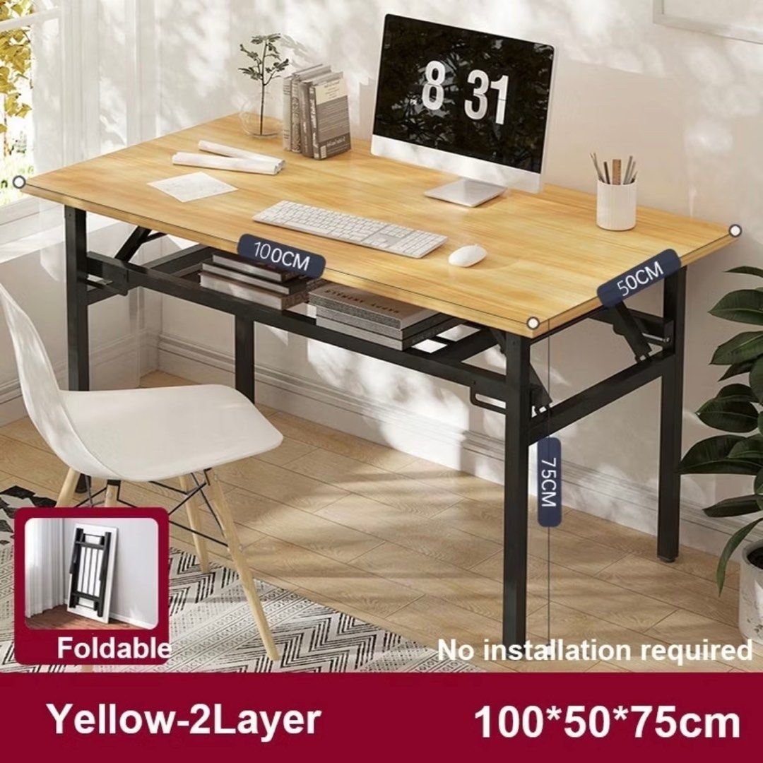 Foldable Durable Computer Desk | Living Room Laptop Table With Sturdy ...