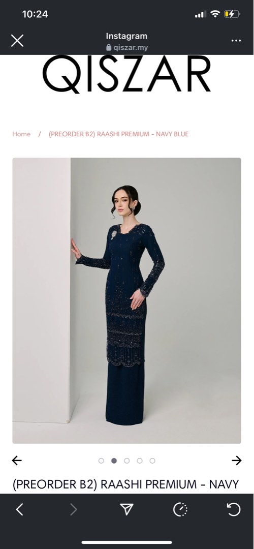 HUNTING FOR QISZAR RAASHI NAVY BLUE, Women's Fashion, Muslimah Fashion ...